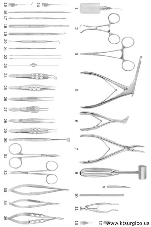 Lacrimal Surgery Set Stainless Steel Instruments - KT Surgico